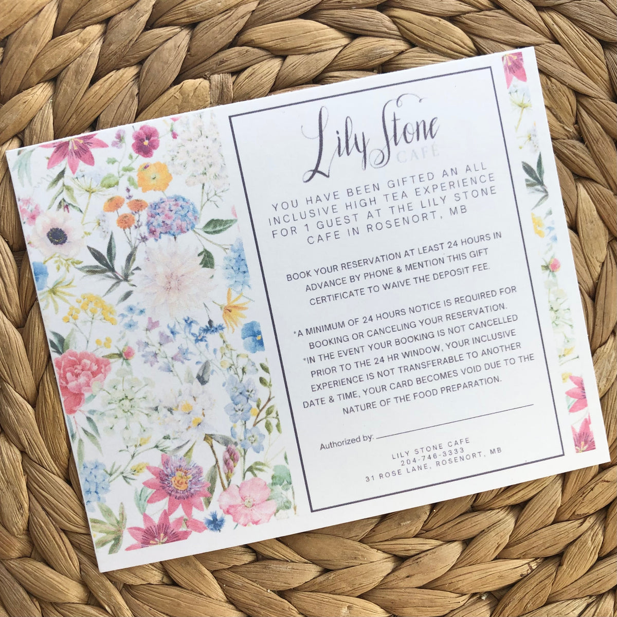 *NEW* Lily Stone Cafe High Tea Gift Card – Lily Stone Gardens
